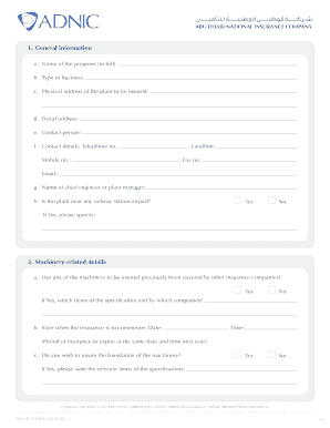 Fillable Online adnic Machinery Breakdown Insurance - adnic Fax Email ...