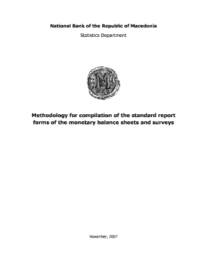 Fillable Online nbrm Methodology for compilation of the standard report ...