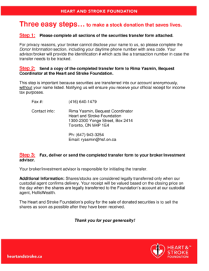 Fillable Online Securities Transfer Form - Heart and Stroke Foundation ...