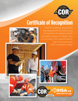 Fillable Online Certificate of Recognition - IHSA Fax Email Print - pdfFiller