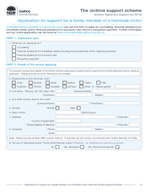 Fillable Online victimsservices justice nsw gov The victims support ...
