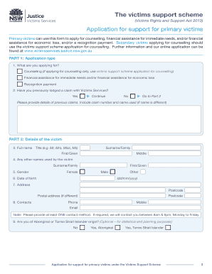 Fillable Online victimsservices justice nsw gov The victims support ...