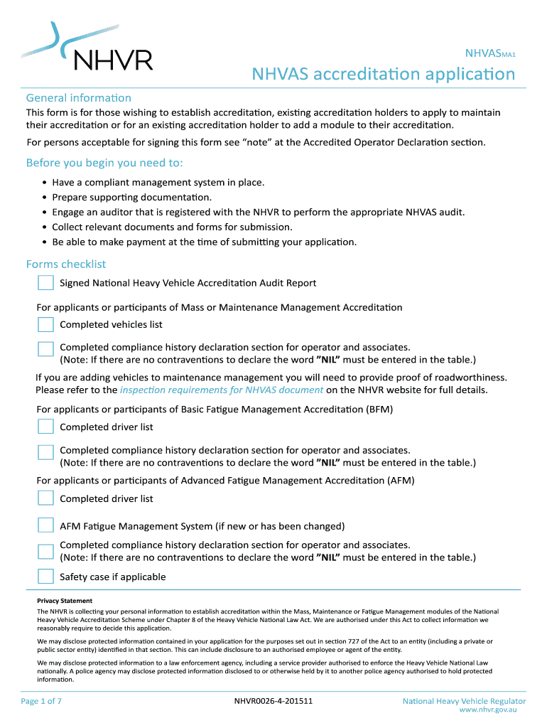 NHVAS Accreditation Application - PDF - Fill and Sign Printable ...