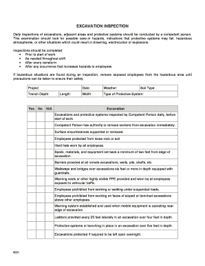 Fillable Online Excavation Inspection - EMC Insurance Companies Fax ...