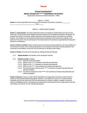 Fillable Online midamericaadventist Sample School Constitution - Mid ...