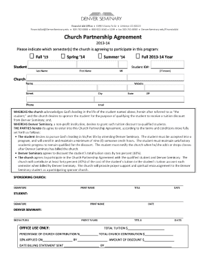 Fillable Online Church Partnership Program Fax Email Print - pdfFiller
