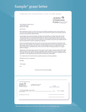 Fillable Online Sample* grant letter Fax Email Print - pdfFiller