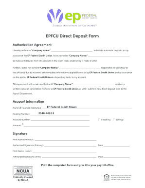 Ep Direct Deposit Form - Fill Online, Printable, Fillable, Blank ...