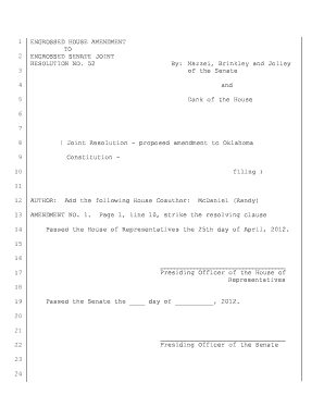 Fillable Online ENGROSSED SENATE JOINT Fax Email Print - pdfFiller
