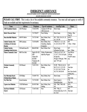 Fillable Online Emergency Assistance - Housing Resource Center - Harris ...