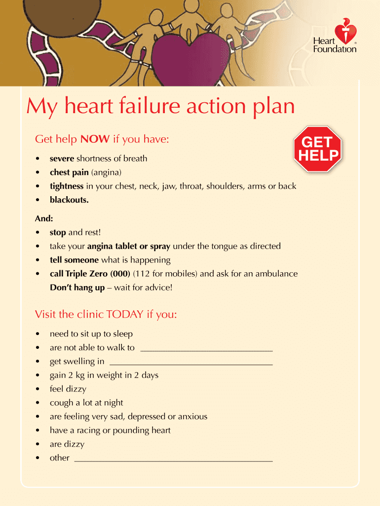 Fillable Online My heart failure action plan PDF - The Heart Foundation ...