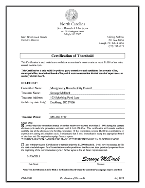 Fillable Online Certification of Threshold Fax Email Print - pdfFiller