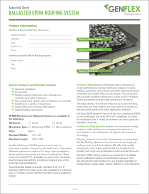 Fillable Online BallaSted ePdM Roofing SySteM - GenFlex Roofing Systems ...