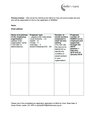 Fillable Online Adults ASYE Pre-registration bapplicationb - Skills for ...