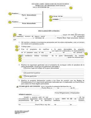 Fillable Online EN EL TRIBUNAL GENERAL DE JUSTICIA DE PUERTO RICO Fax ...