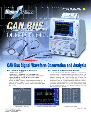 Fillable Online CAN BUS SIGNAL ANALYSIS FUNCTION DL1640DL1640L Bulletin ...