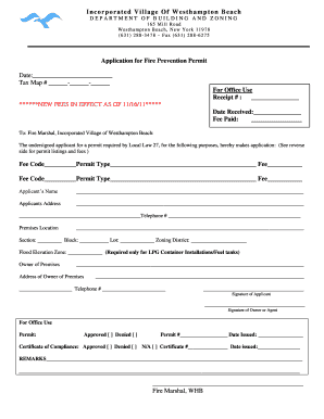 Fillable Online westhamptonbeach Application for Fire Prevention Permit ...