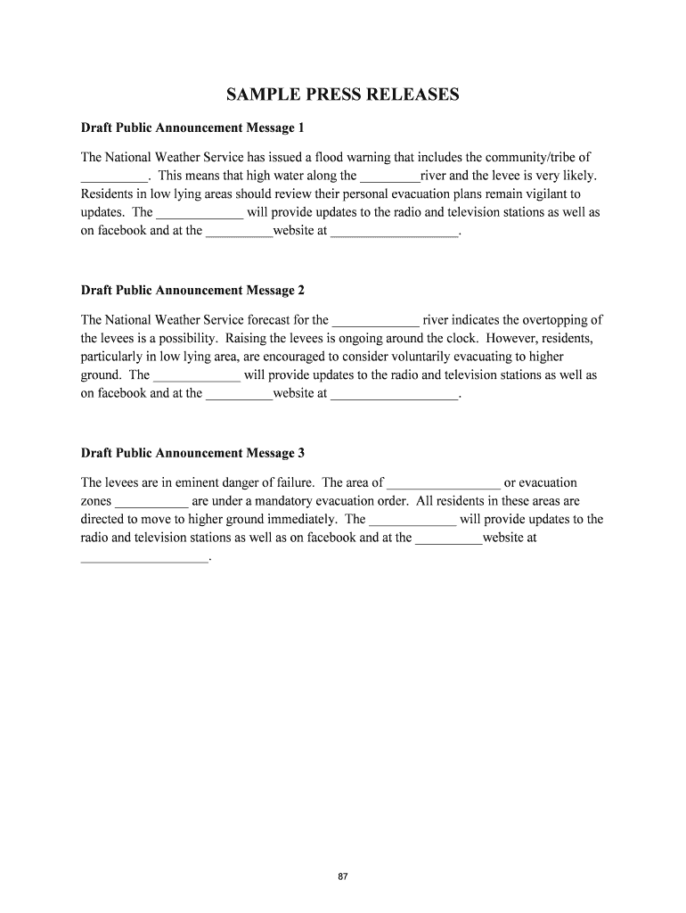 Fillable Online mvp usace army Emergency Action Plan Guidebook - St ...