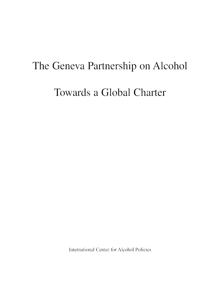 The Geneva Partnership on Alcohol Towards a Global Charter ...