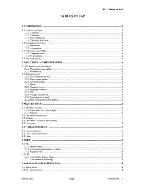 Fillable Online TABLES IN SAP Fax Email Print - pdfFiller