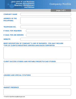 Fillable Online IT and Business Process Management Directory ...