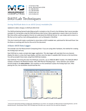 Fillable Online DASYLab Techniques Fax Email Print - pdfFiller