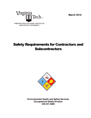 Fillable Online Safety Requirements for Contractors and Subcontractors ...