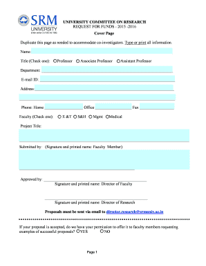 Fillable Online Research Form - SRM University Fax Email Print - pdfFiller