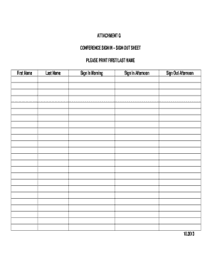 Fillable Online CONFERENCE SIGN IN SIGN OUT SHEET Fax Email Print ...
