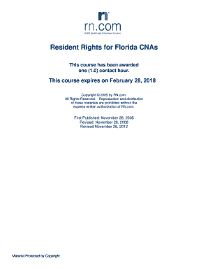 Fillable Online Resident Rights for Florida CNAs Fax Email Print ...