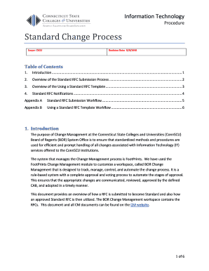 Fillable Online Standard Change Process Fax Email Print - pdfFiller