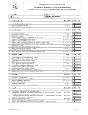 Fillable Online Cabin Crew Training and Qualification Records ...