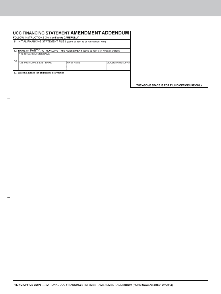 Fillable Online UCC Financing Statement Amendment Addendum - UCC-3ad (PDF ... Fax Email Print ...