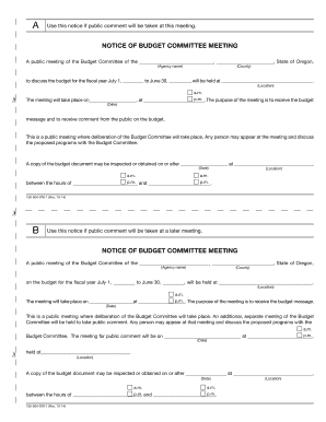 Fillable Online oregon Local Budget Law and Notice of Property Tax ...
