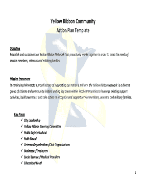 Fillable Online Yellow Ribbon Action Plan Template - Beyond the Yellow Ribbon Fax Email Print ...