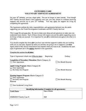 Fillable Online defgen vermont Voluntary Service Agreement Fax Email ...