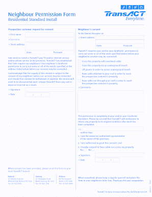 Fillable Online Neighbour permission form Fax Email Print - pdfFiller