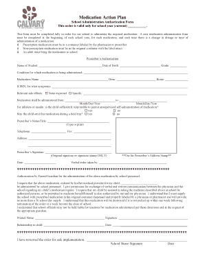 Fillable Online Medication Action Plandoc Fax Email Print - pdfFiller