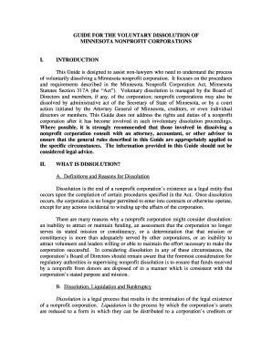 Fillable Online GUIDE FOR THE VOLUNTARY DISSOLUTION OF Fax Email Print ...