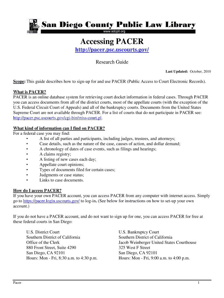 Fillable Online Accessing PACER Fax Email Print - pdfFiller
