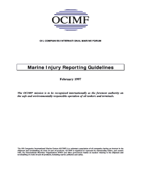 Ocimf Marine Injury Reporting Guidelines - Fill Online, Printable ...
