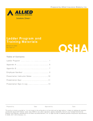 Fillable Online Ladder Program and Training Materials - Allied Tool Box ...