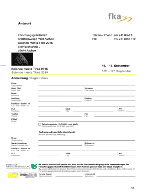 Fillable Online Antwort - ika - RWTH Aachen University Fax Email Print ...