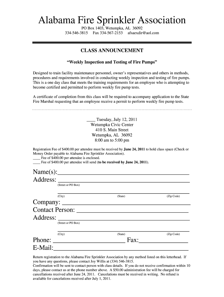 Fillable Online alfiresprinkler become certified and permitted to ...