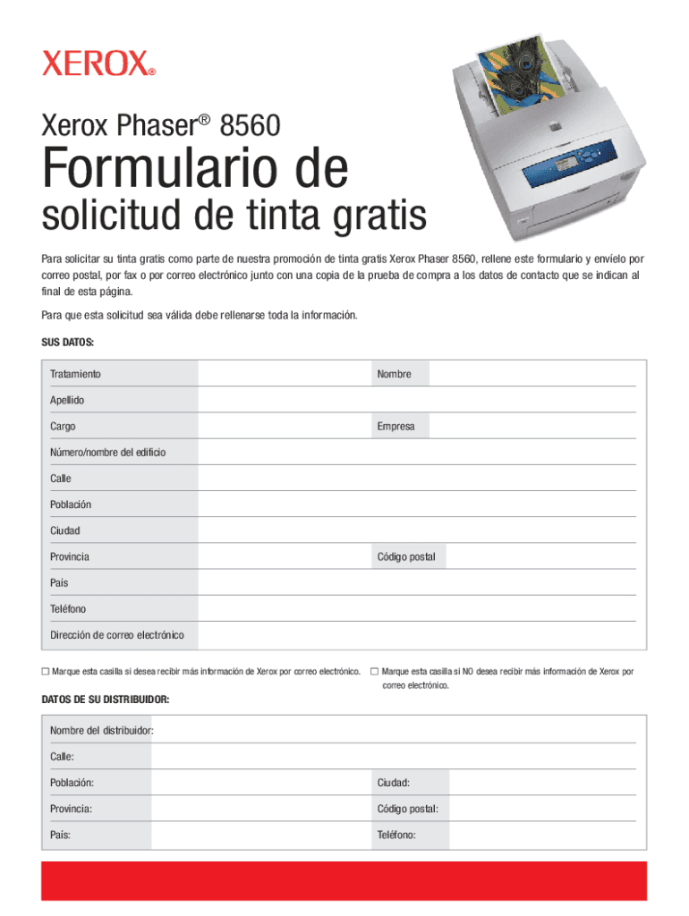 Fillable Online 9677 XEROX Ink Claim Form SP Fax Email Print - pdfFiller