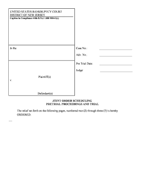 Fillable Online Joint Proposed Scheduling Order - District of New ...