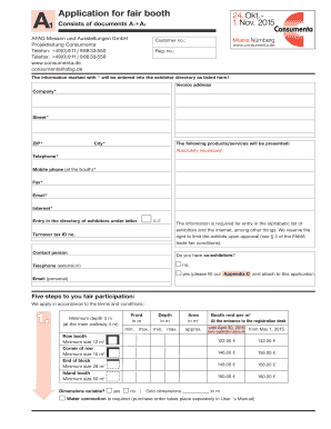 Fillable Online Application for fair booth Fax Email Print - pdfFiller