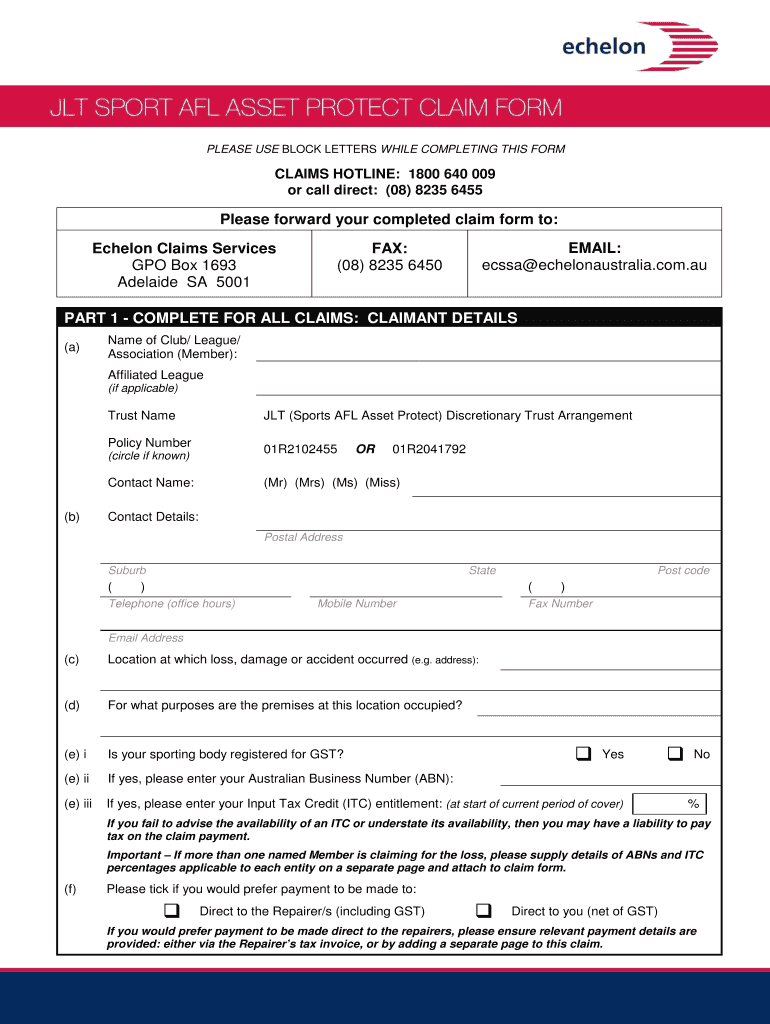 Fillable Online Asset Protect claim form Fax Email Print - pdfFiller