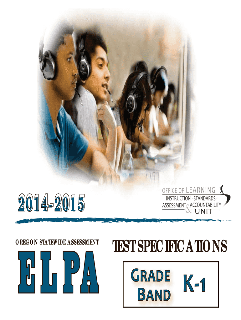 Fillable Online salkeiz-cia orvsd ELPA Test Specifications Grades K-1 ...