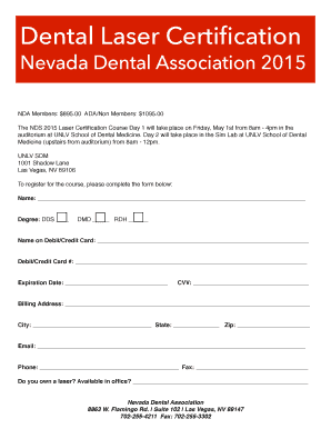 Fillable Online nvda 2015 Laser Certification Course Registration Form ...